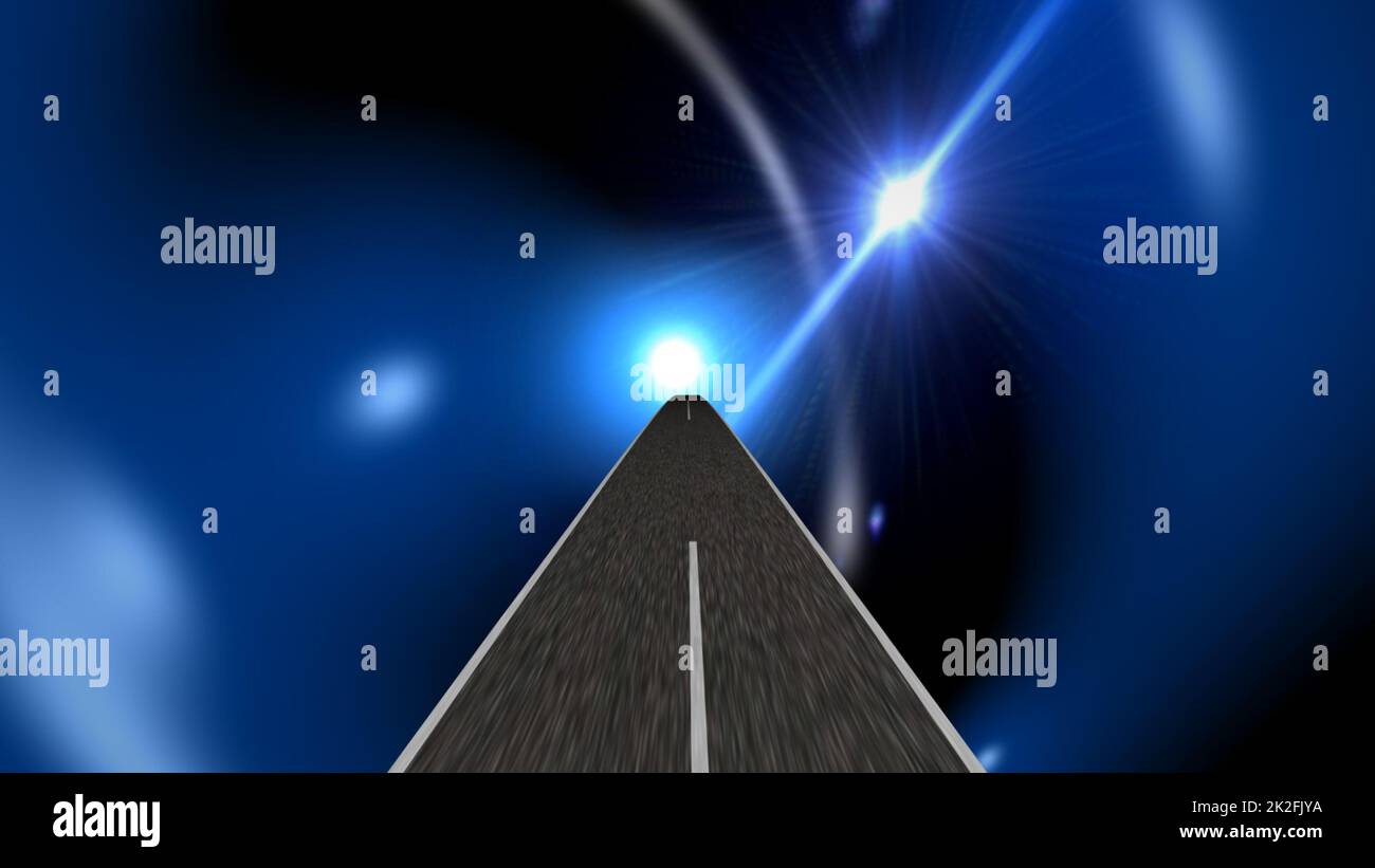 Driving into the world of fantasy and illusion 3d illustration Stock ...