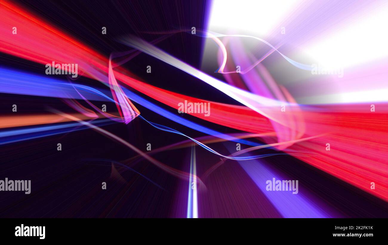 Colorful fiber strings in motion against black background Stock Photo ...