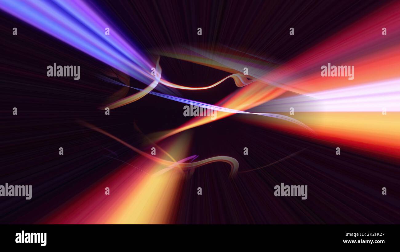 Colorful fiber strings in motion against black background Stock Photo ...