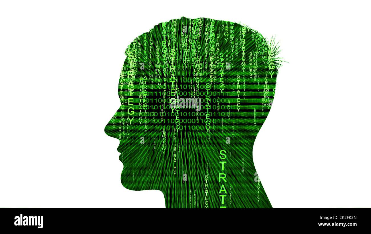 Silhouette of man strategy data concept Stock Photo - Alamy