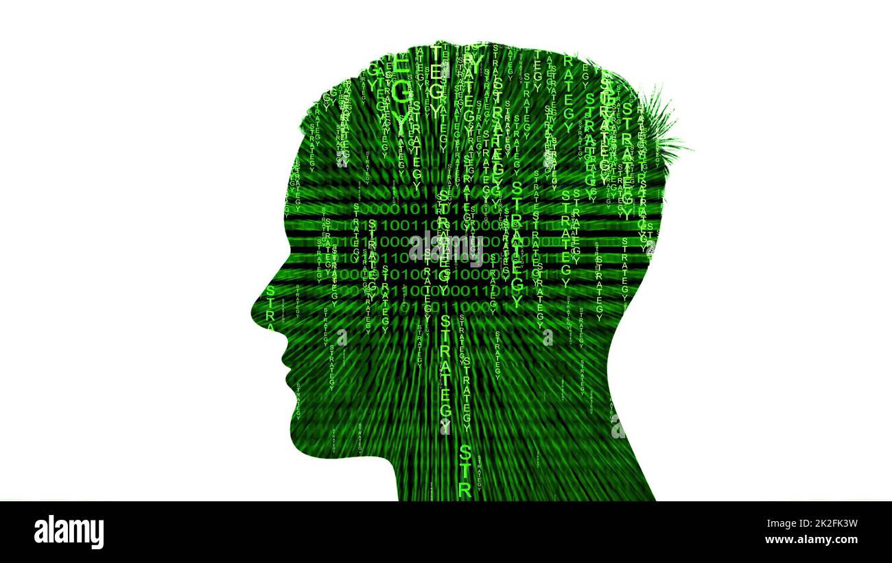 Silhouette of man strategy data concept Stock Photo - Alamy