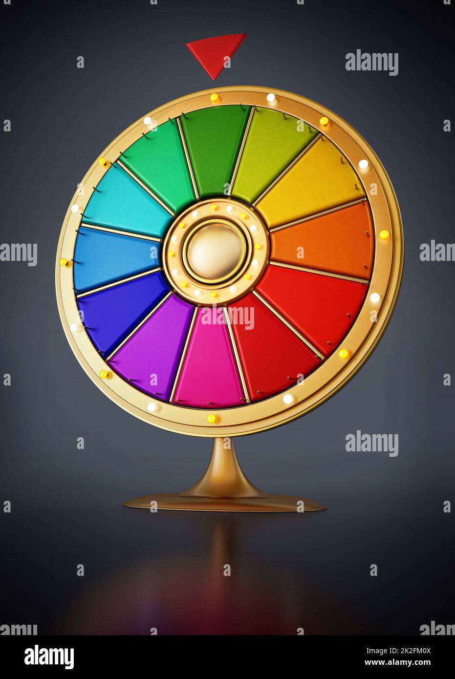 Multi colored prize wheel isolated on black background. 3D illustration ...
