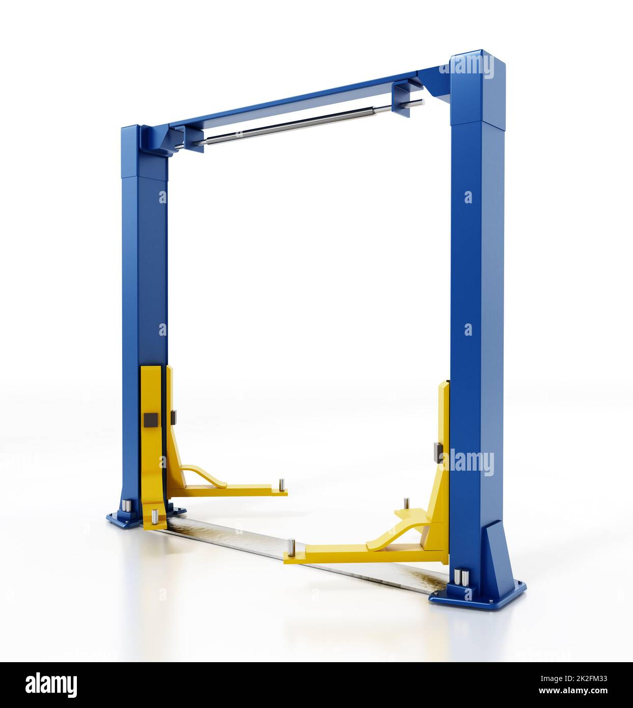 Car lift isolated on white background. 3D illustration Stock Photo - Alamy
