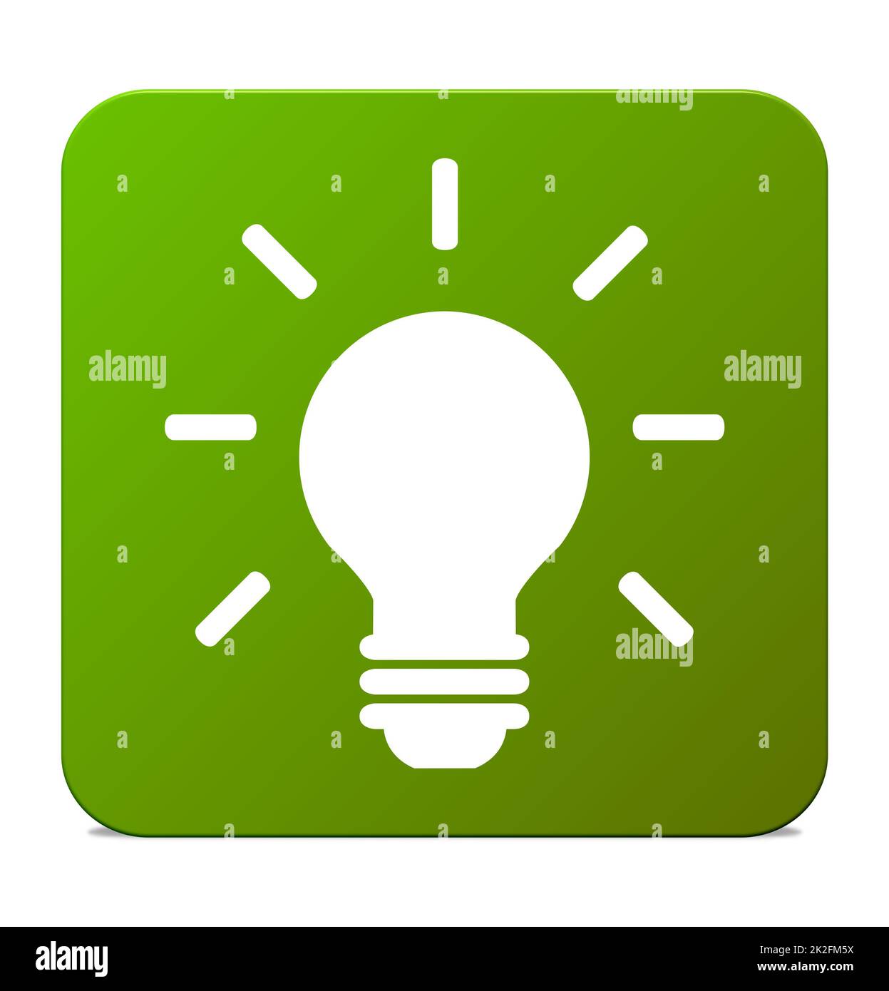Button green bulb light icon hi-res stock photography and images - Alamy