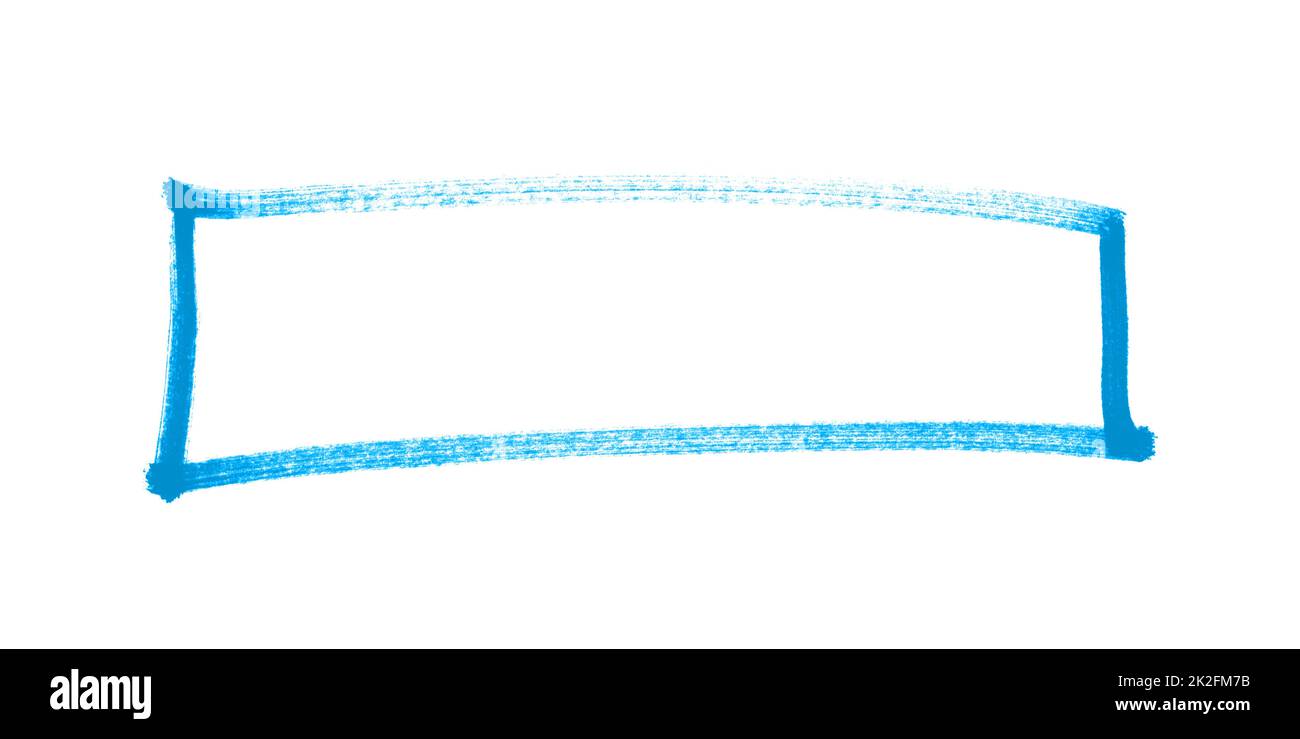 Blue pencil frame - Hand drawn sketch Stock Photo - Alamy