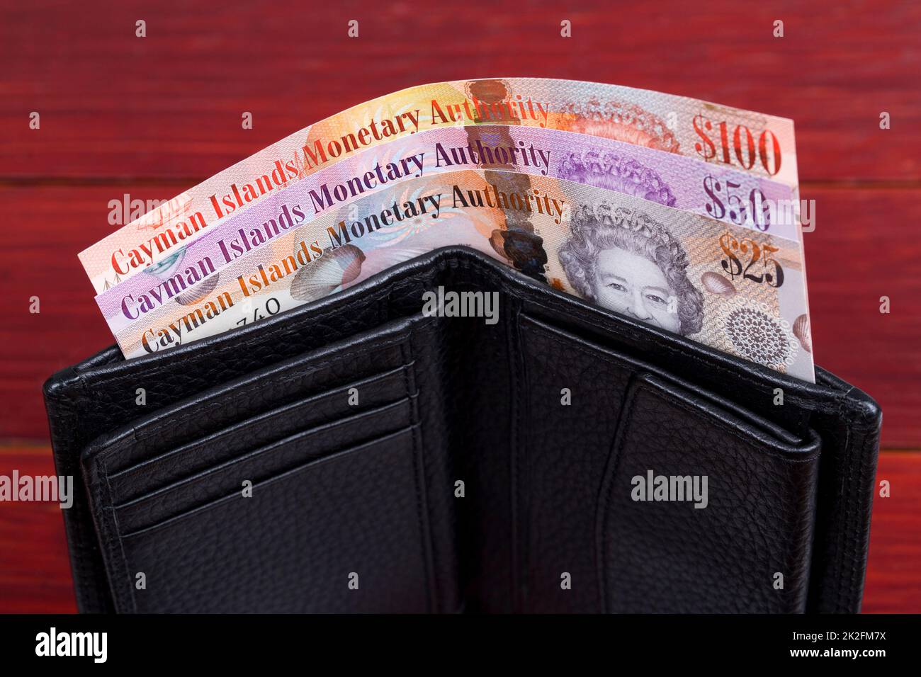 Cayman Islands money in the black wallet Stock Photo - Alamy