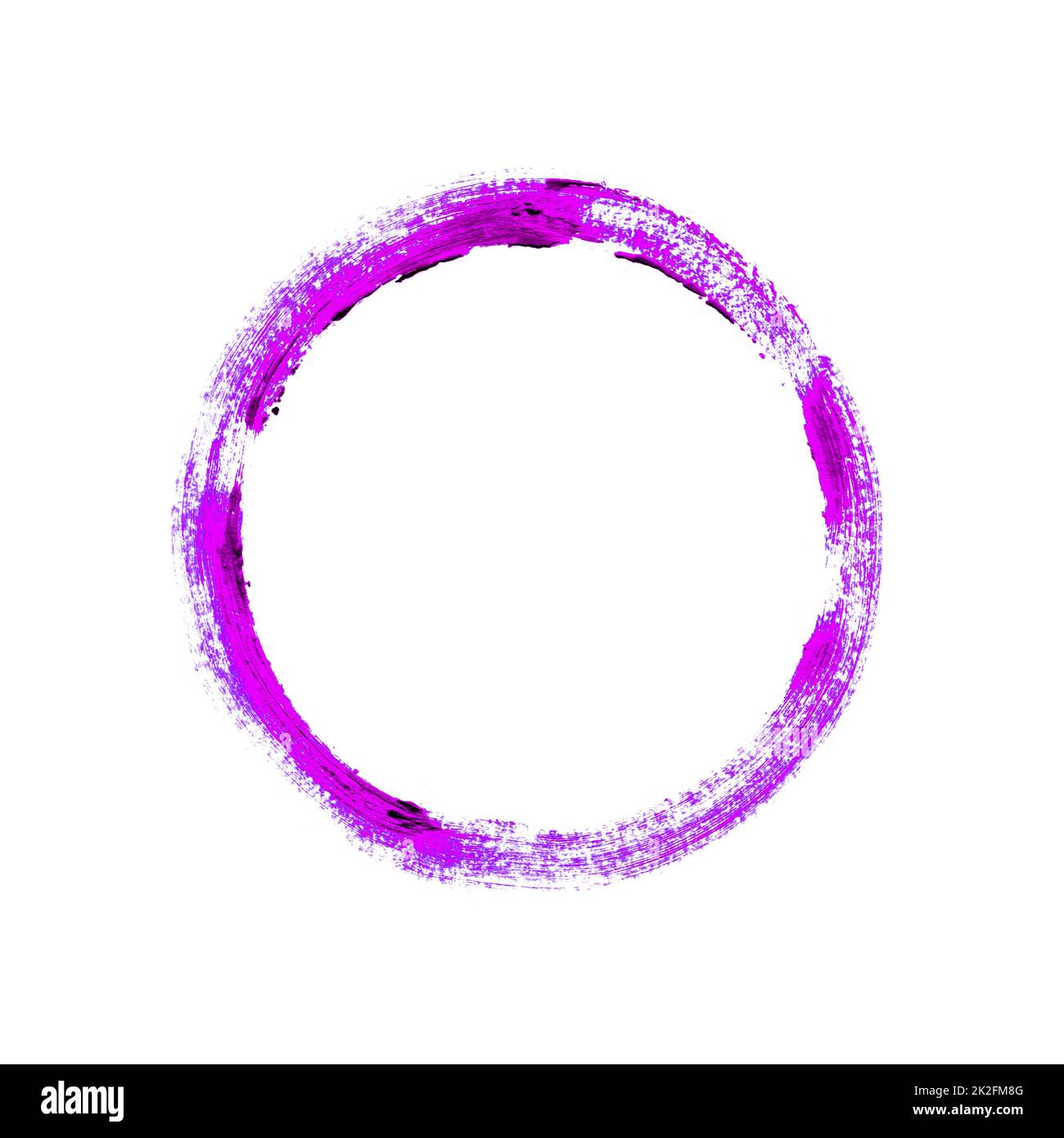 Paintbrush drawing: Purple circle on white background Stock Photo - Alamy