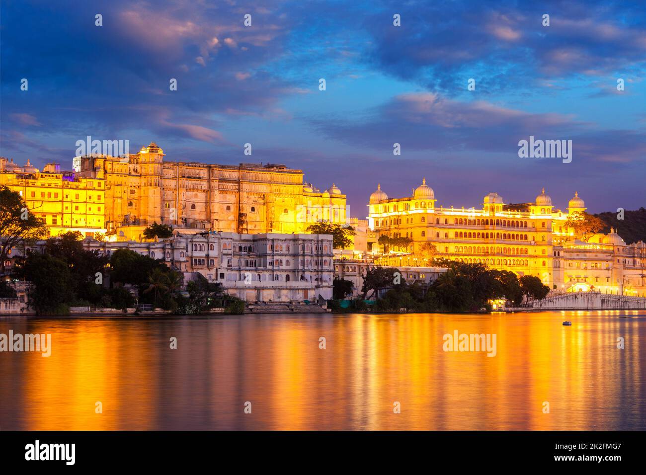 Udaipur City Palace in the evening view. Udaipur, India Stock Photo - Alamy