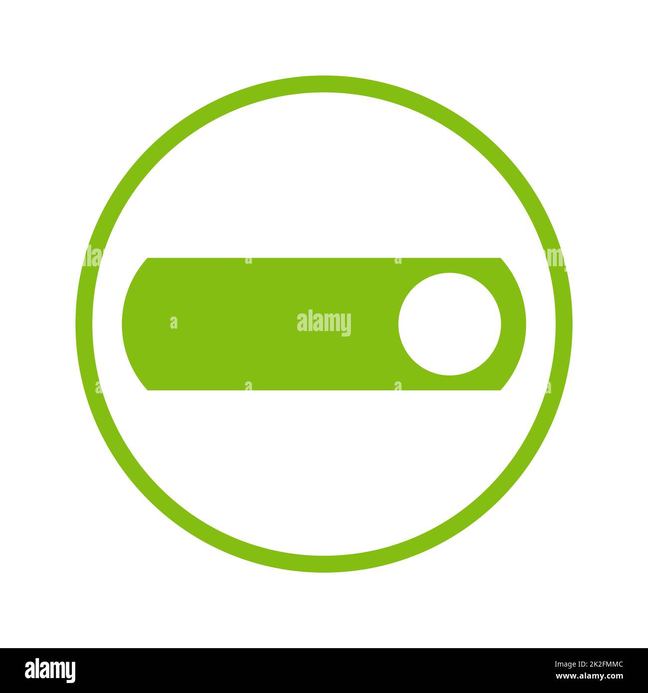 Turn on - Green settings icon Stock Photo - Alamy
