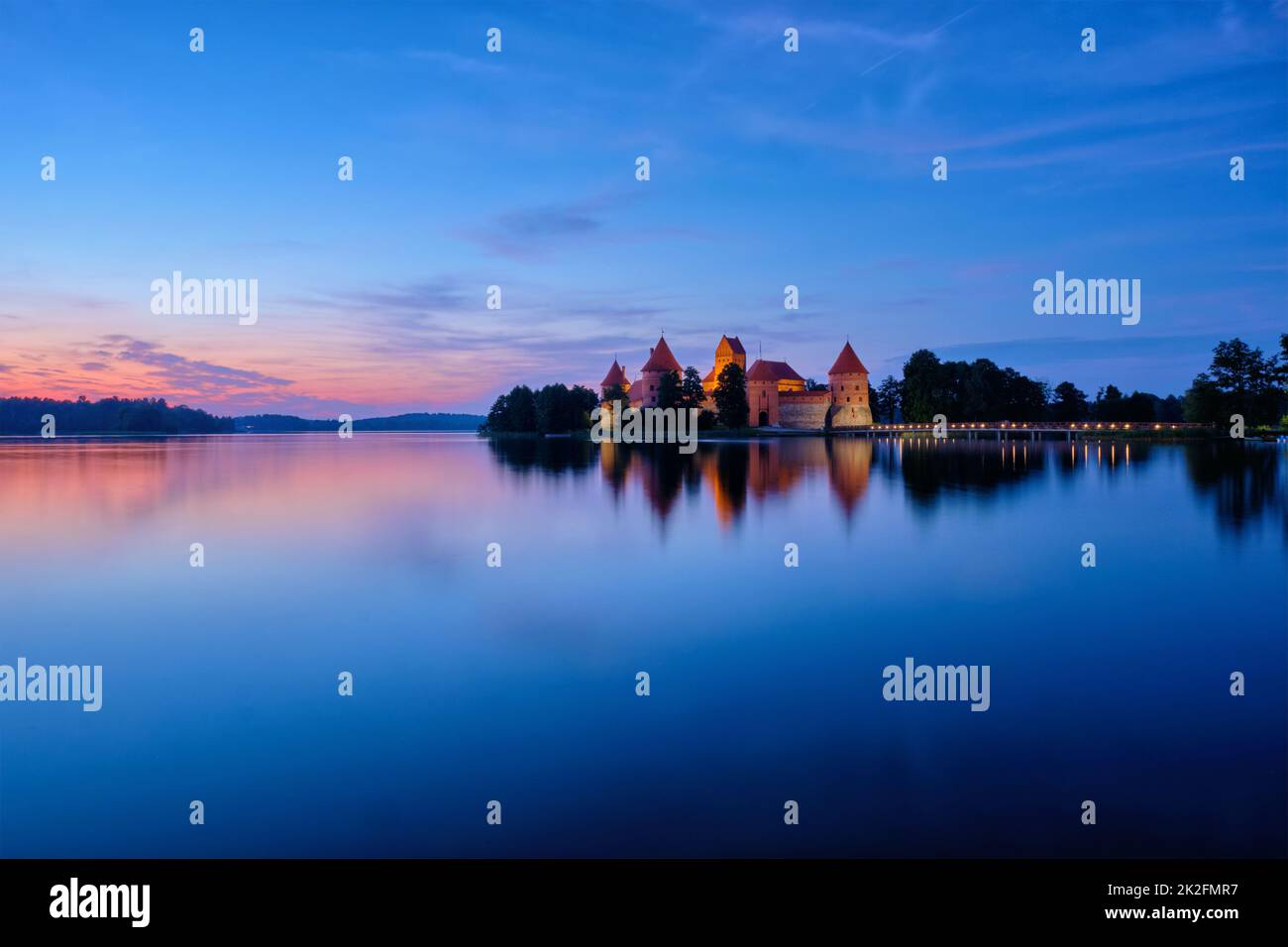 Trakai Island Castle in lake Galve, Lithuania Stock Photo - Alamy