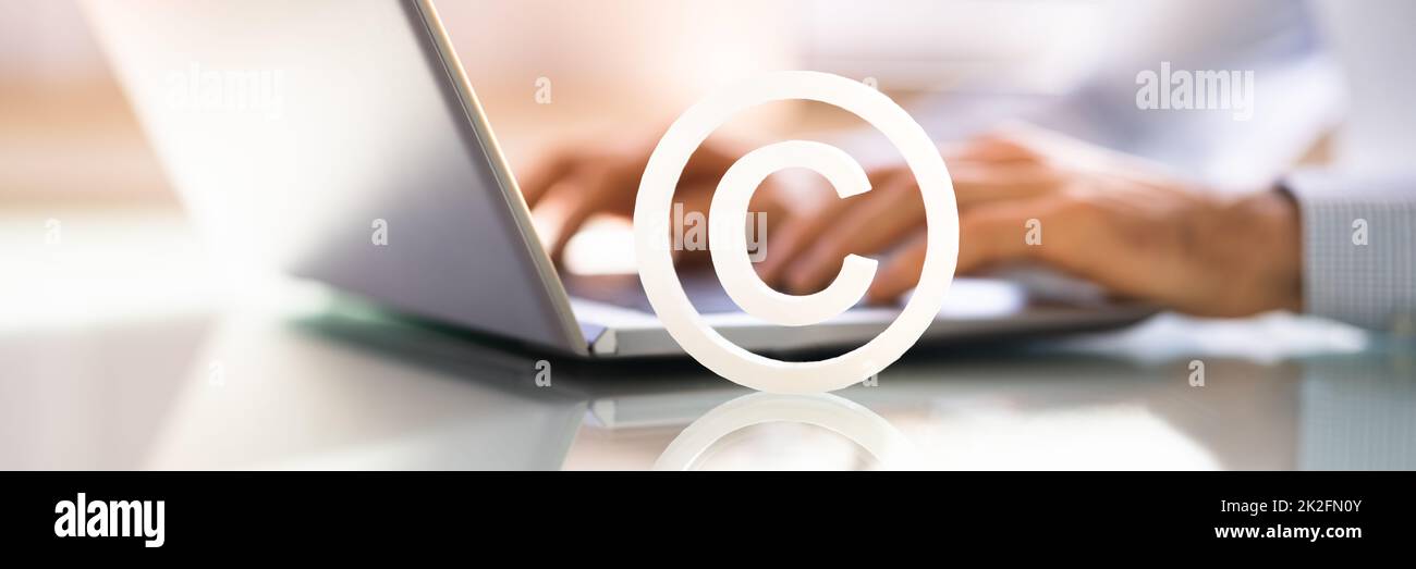Register Copyright Online Using Laptop Computer Stock Photo - Alamy