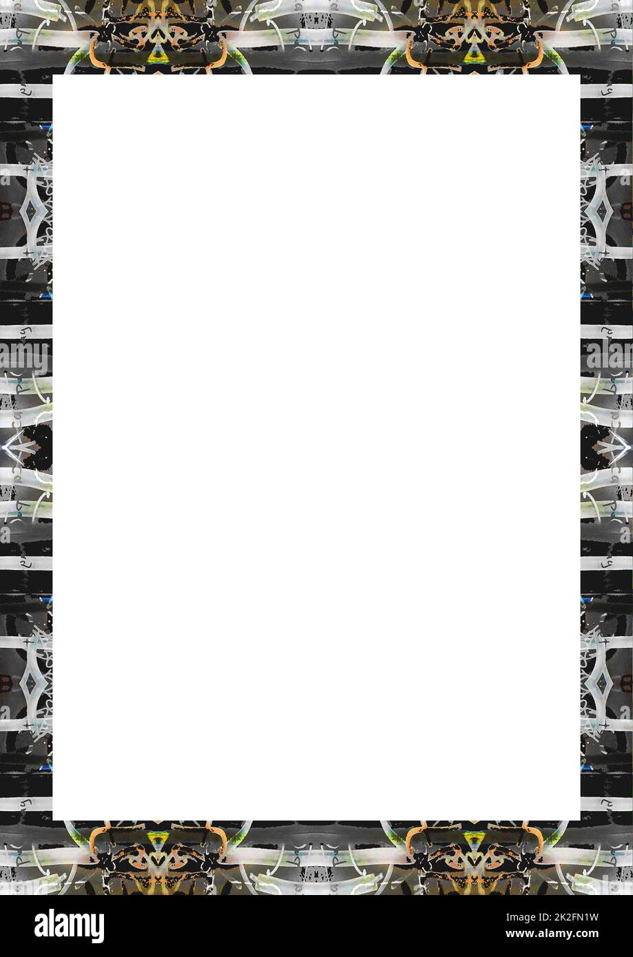 White Frame with Decorated Borders Stock Photo - Alamy
