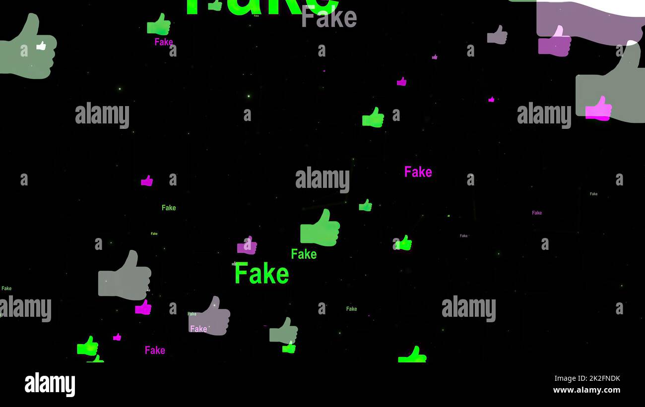 Fake text and like symbol against abstract background Stock Photo - Alamy