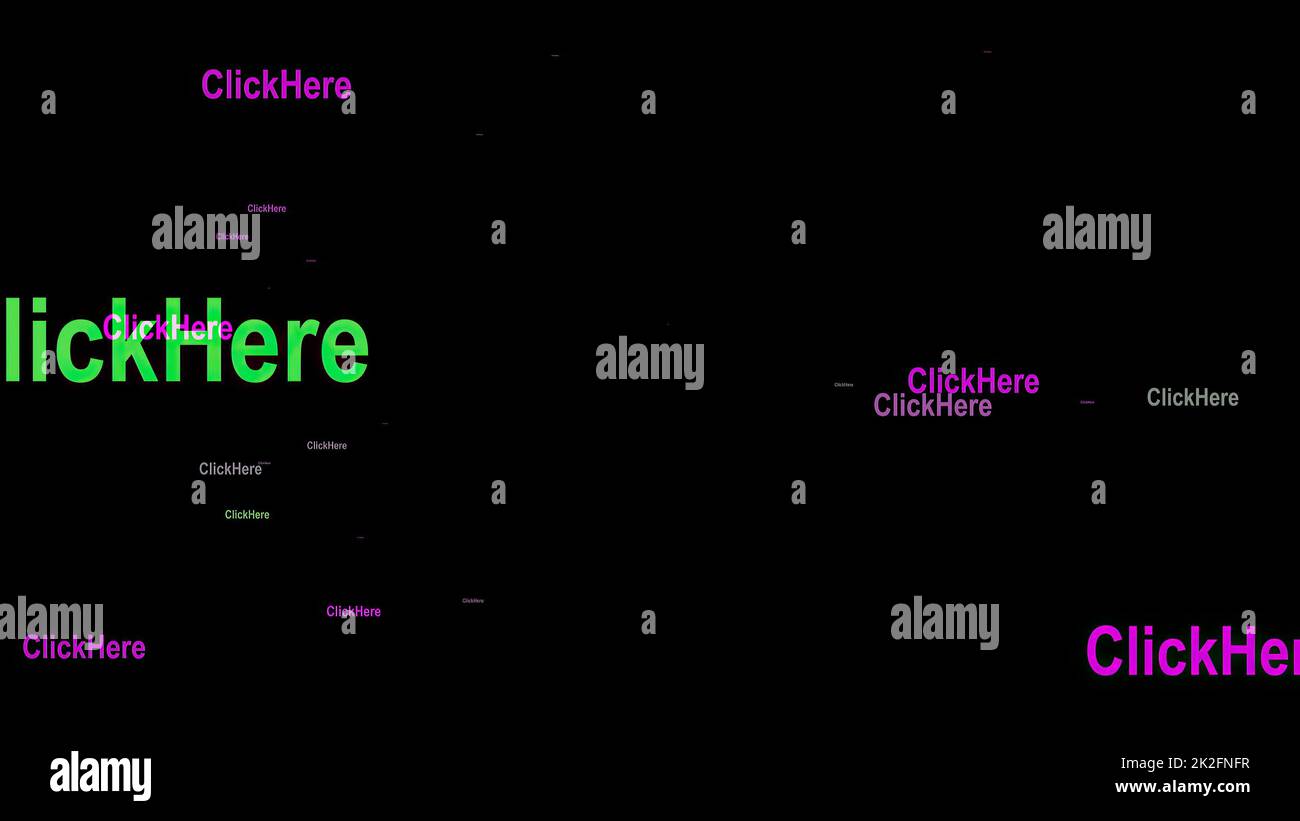 Click here text against black background Stock Photo - Alamy