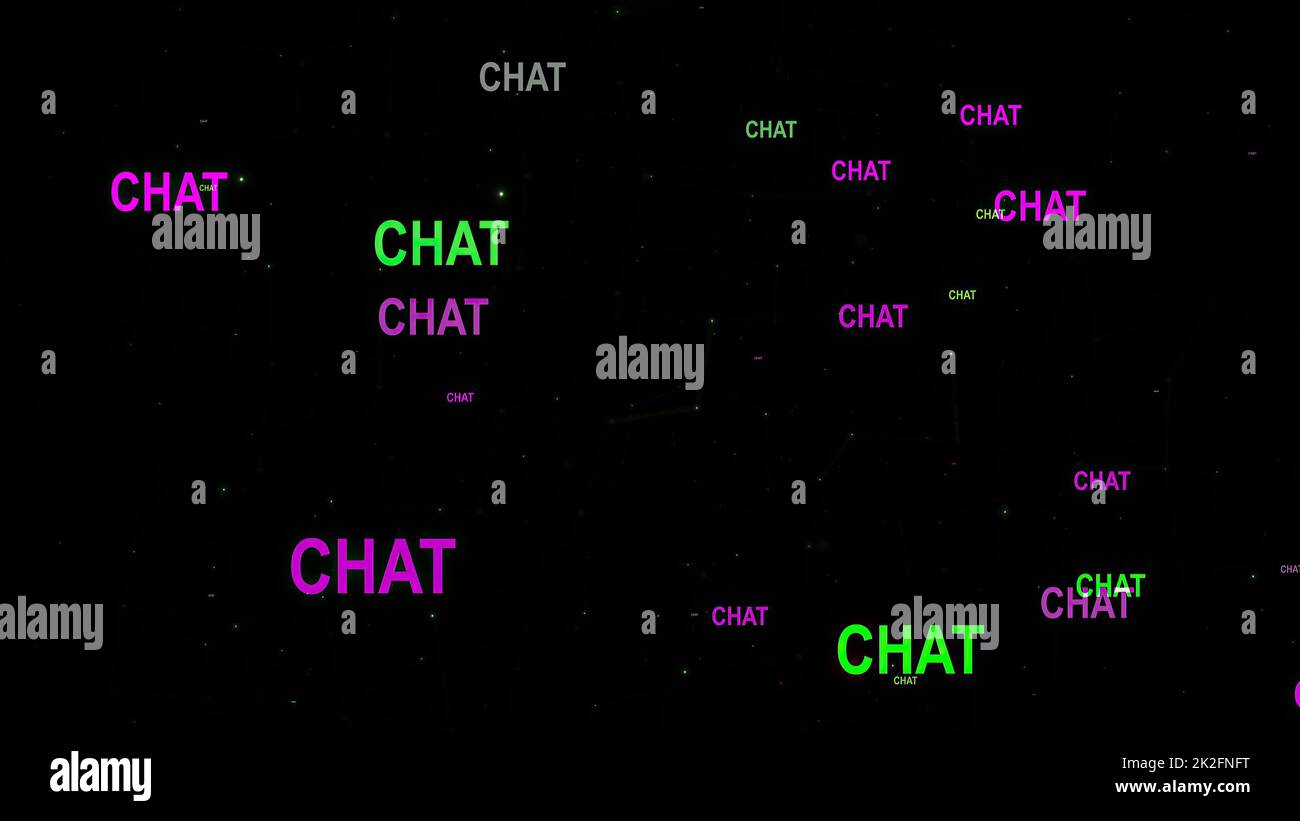 Chat text against network background Stock Photo - Alamy
