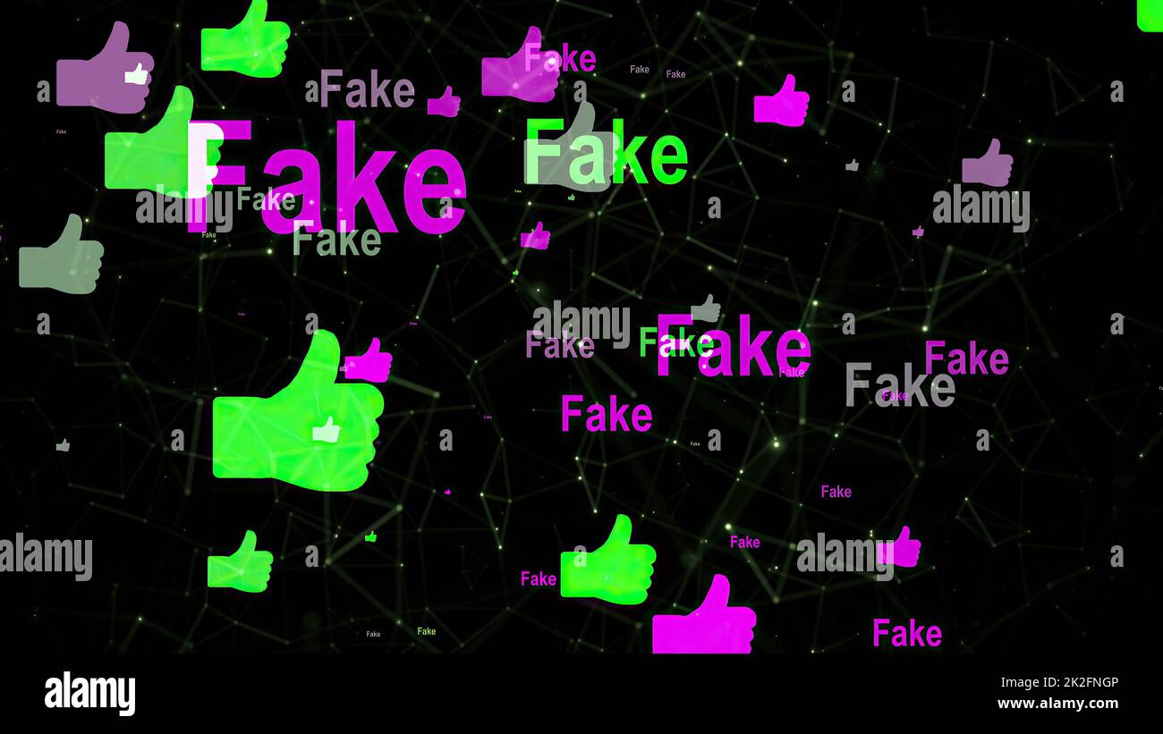 Fake text and like symbol against abstract background Stock Photo - Alamy