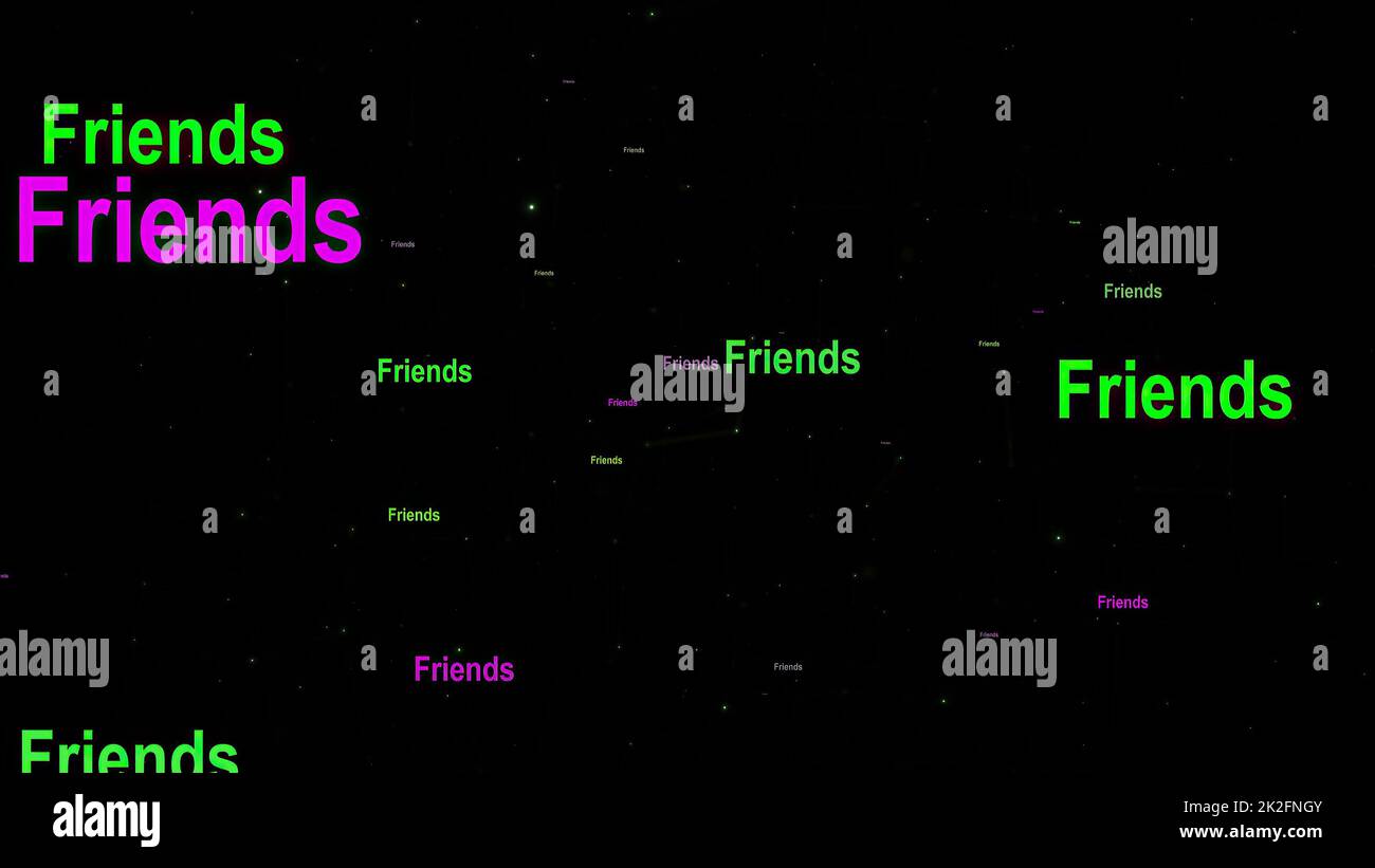 Friends text against black background Stock Photo - Alamy
