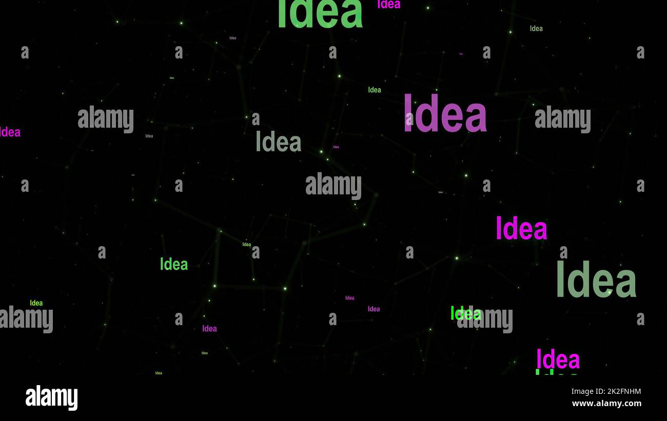 Idea text against network background Stock Photo - Alamy