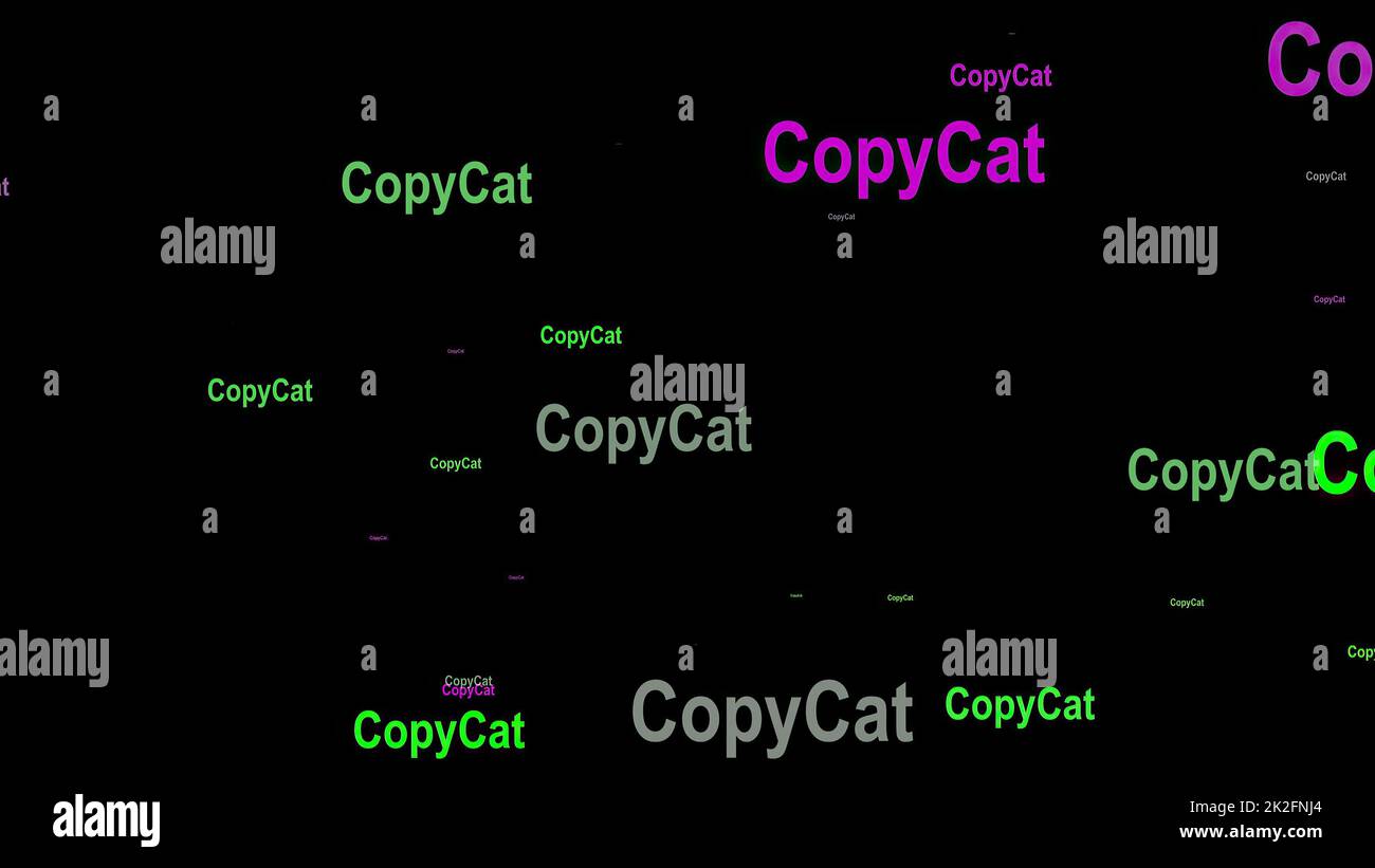 Copy Cat Text Against Black Background Stock Photo - Alamy