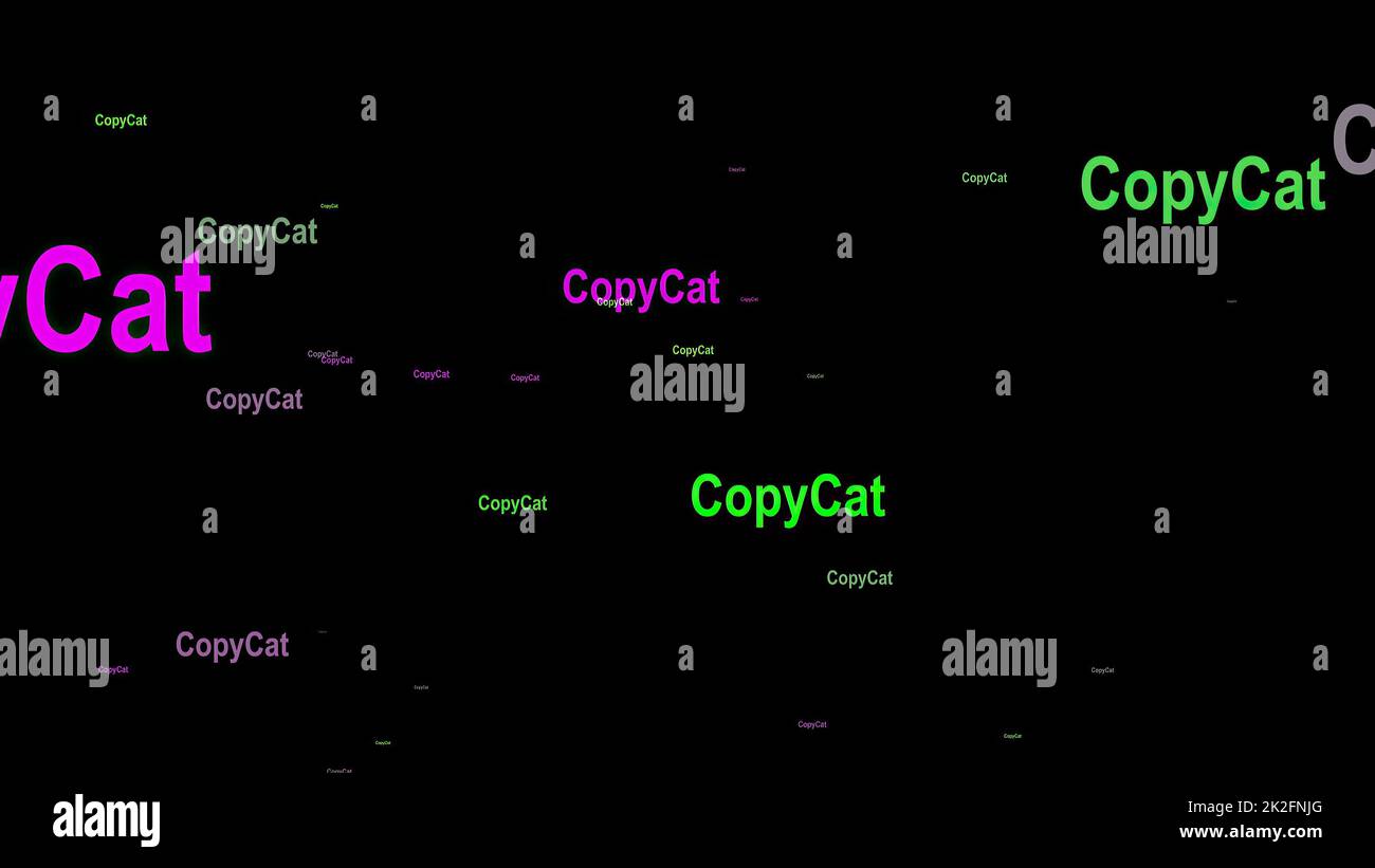 Copy Cat Text Against Black Background Stock Photo - Alamy