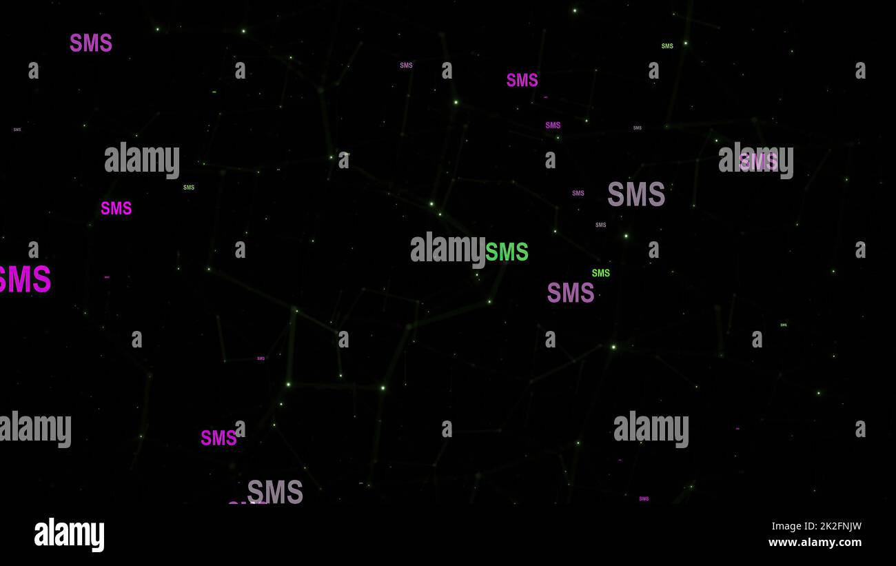 SMS text against network background Stock Photo - Alamy