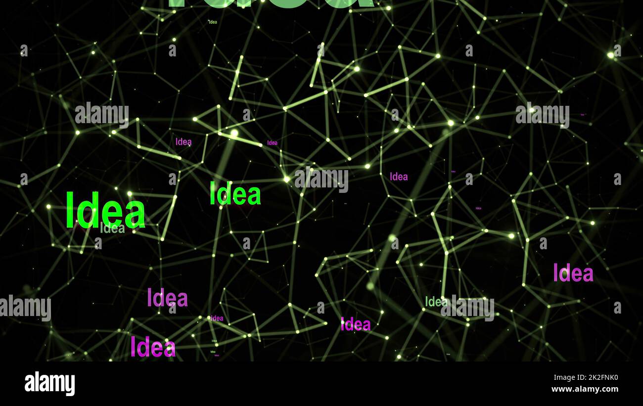 Idea text against network background Stock Photo - Alamy