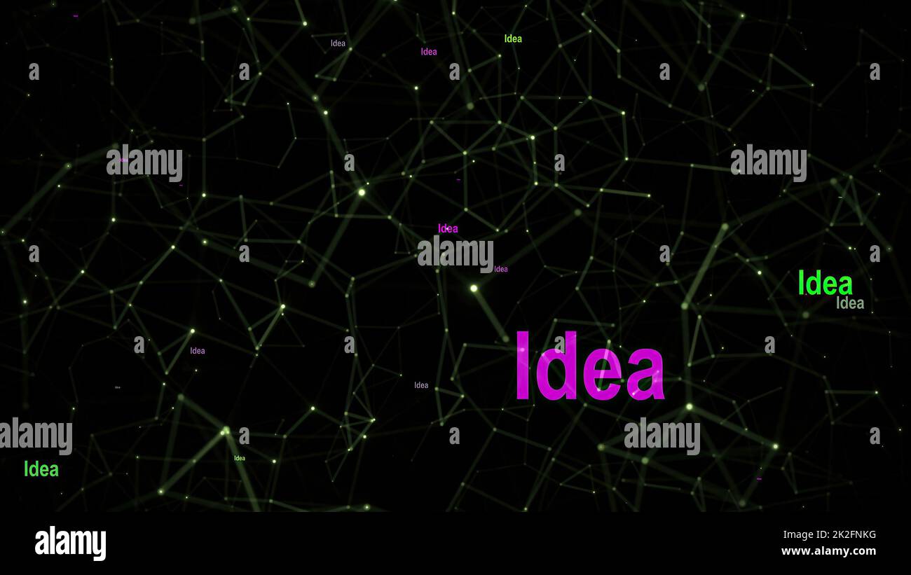 Idea text against network background Stock Photo - Alamy