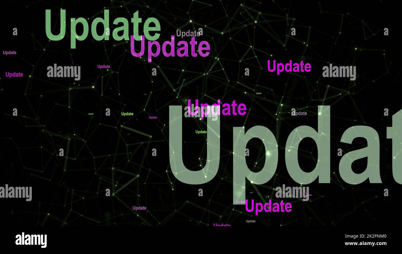 Update text against network background Stock Photo - Alamy