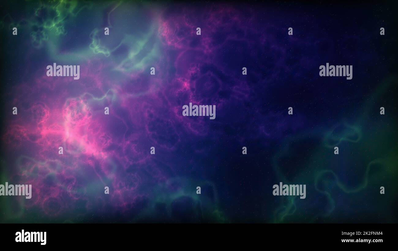 Space Flight Into A Star Field In Galaxy Clouds And Lightning Nebula ...