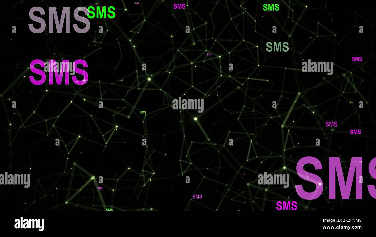 SMS text against network background Stock Photo - Alamy
