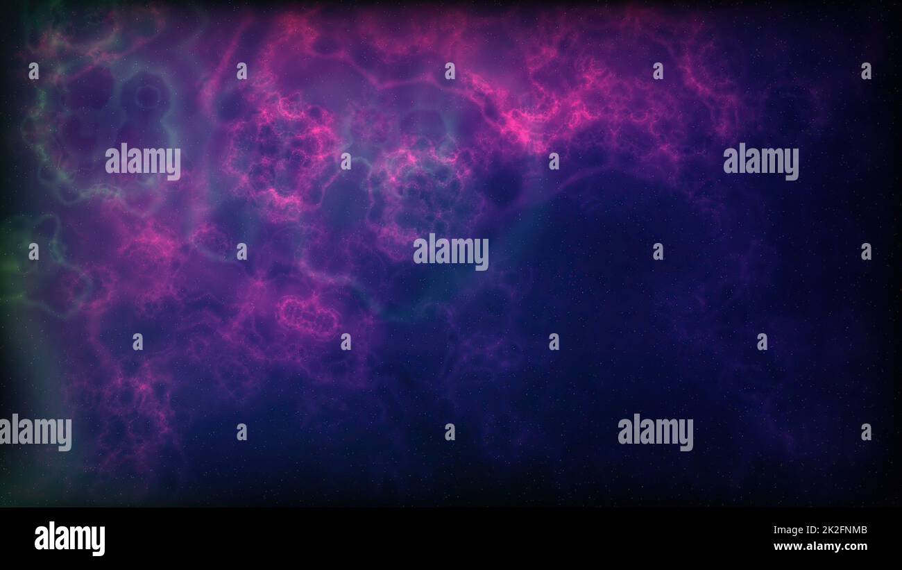 Space Flight Into A Star Field In Galaxy Clouds And Lightning Nebula ...