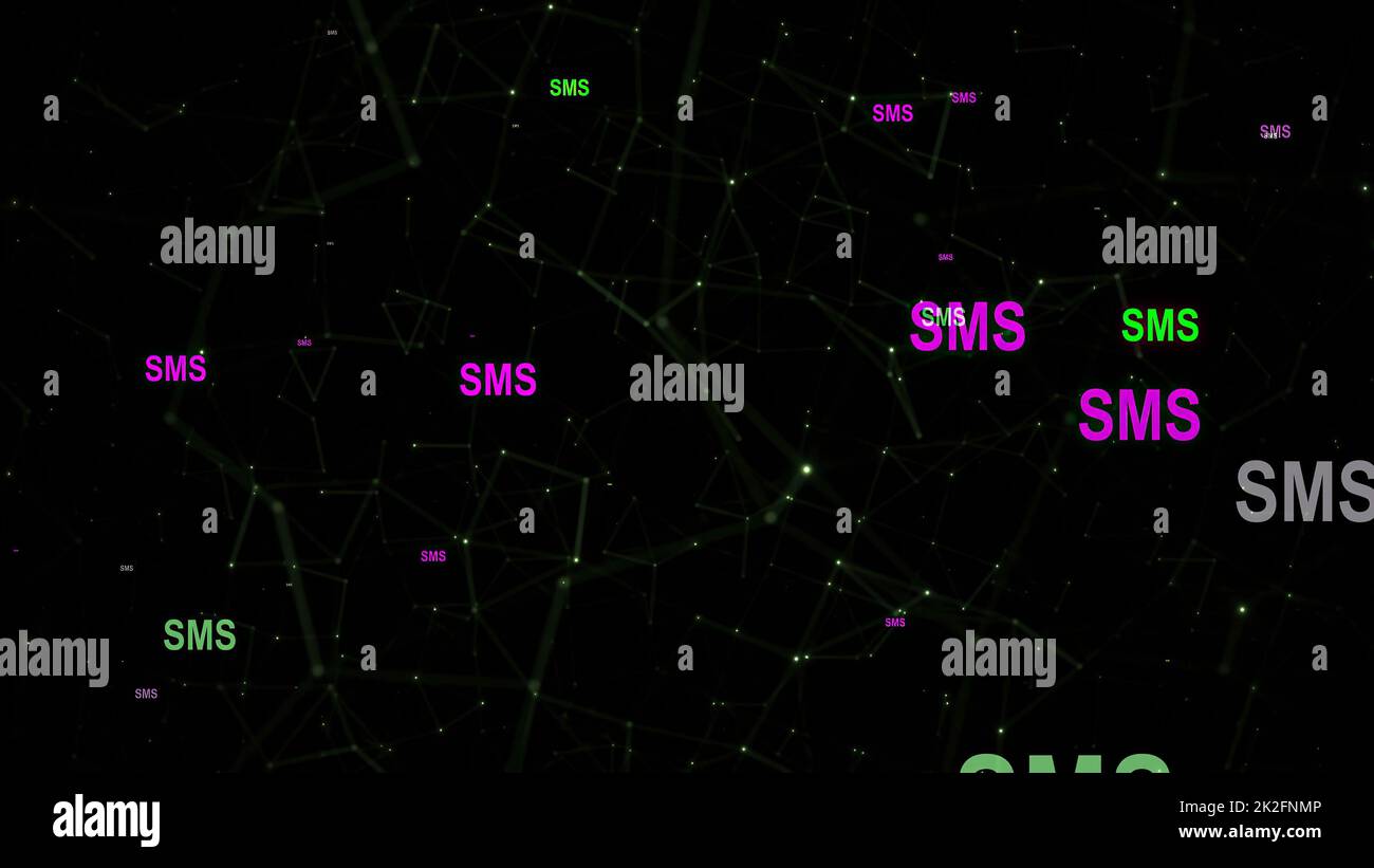 SMS text against network background Stock Photo - Alamy