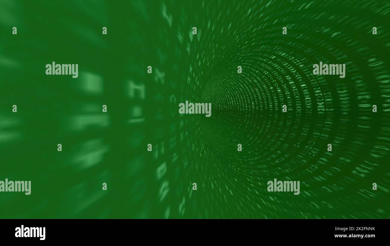 Driving through the binary data tunnel Stock Photo - Alamy