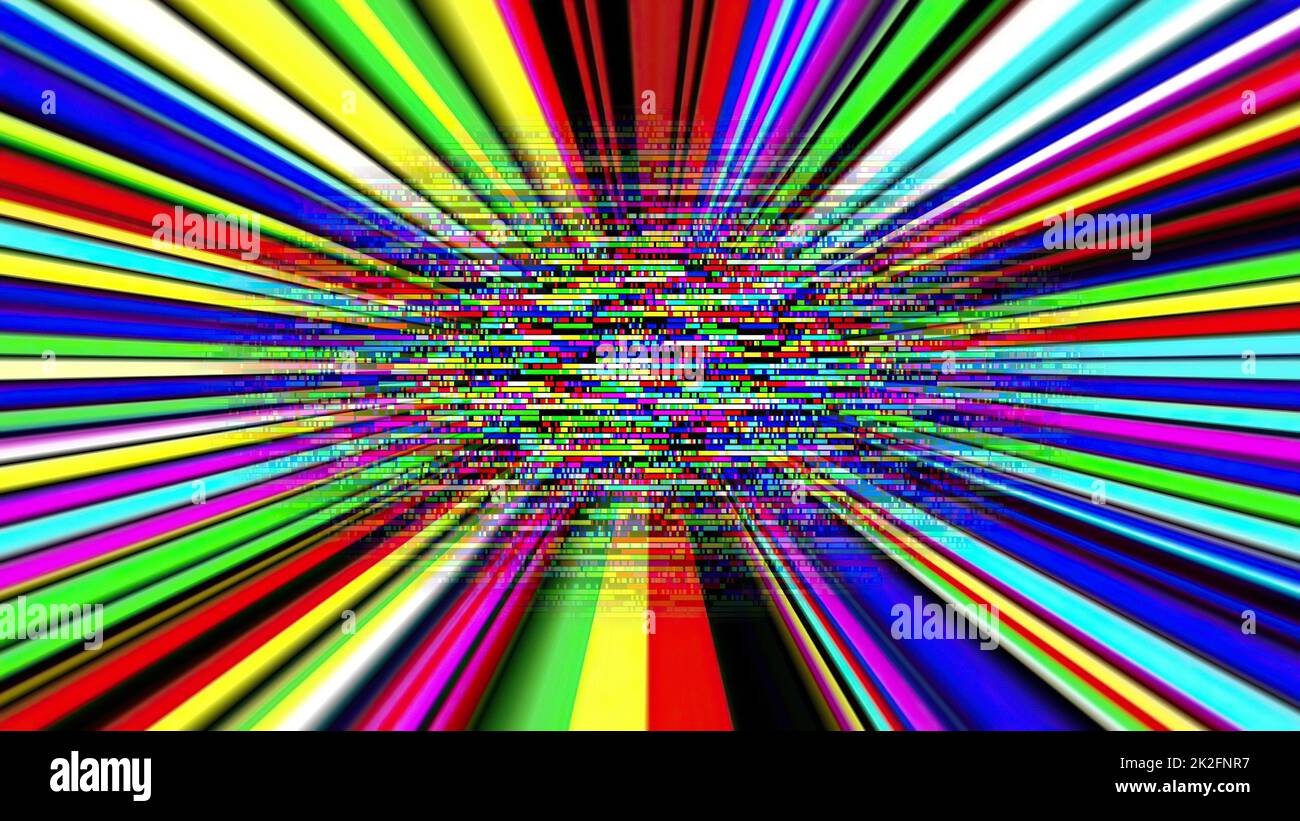 Colorful light rays and pixels Stock Photo - Alamy