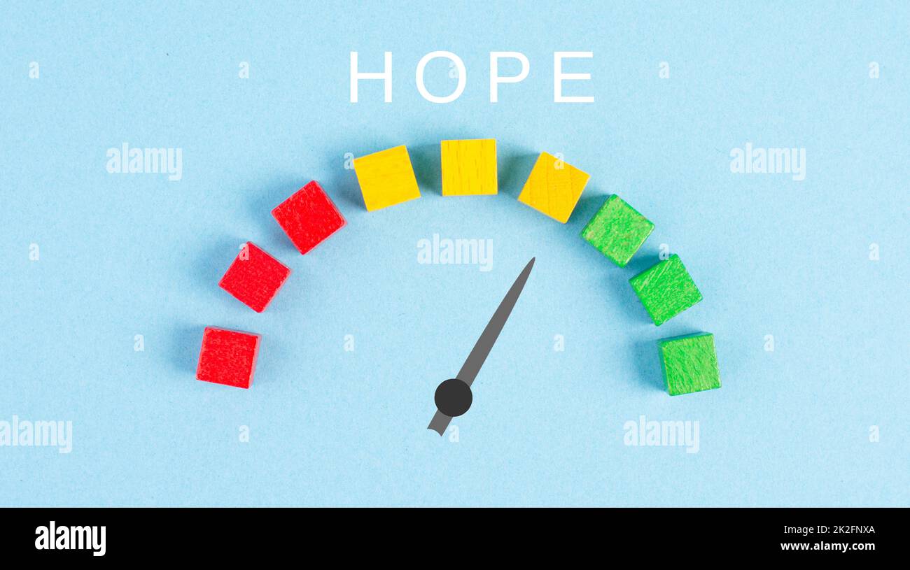 The word hope is standing on a paper, positive mindset, optimism for ...