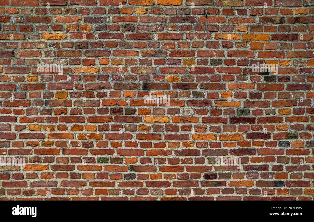 Old brick wall. Texture of old weathered brick wall panoramic ...