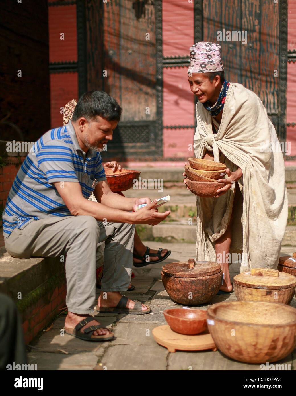 Nepal. 23rd Sep, 2022. People from Raute community sells their wooden ...