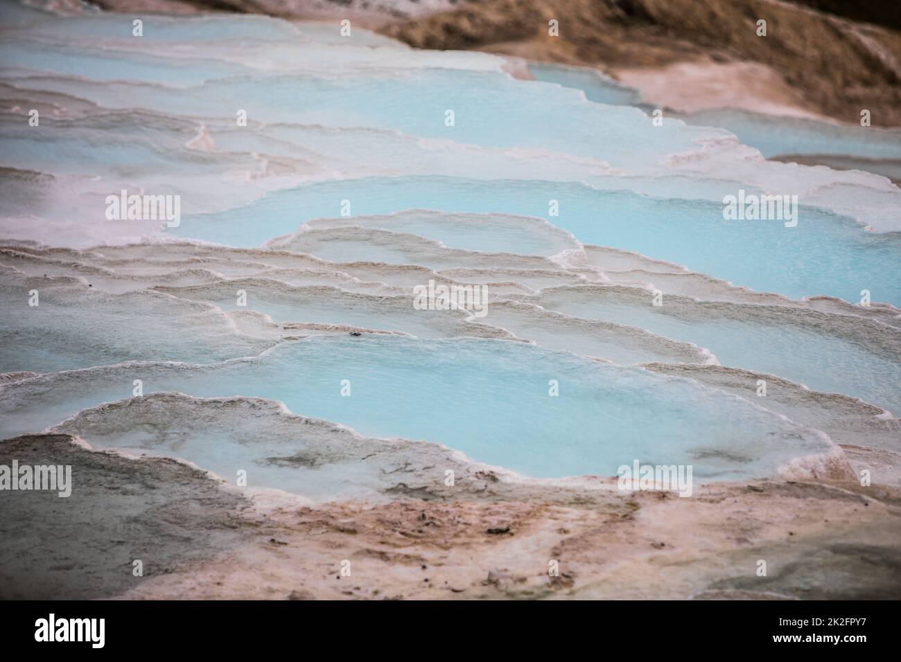 Travertine terraces in Pamukkale, Turkey Stock Photo - Alamy