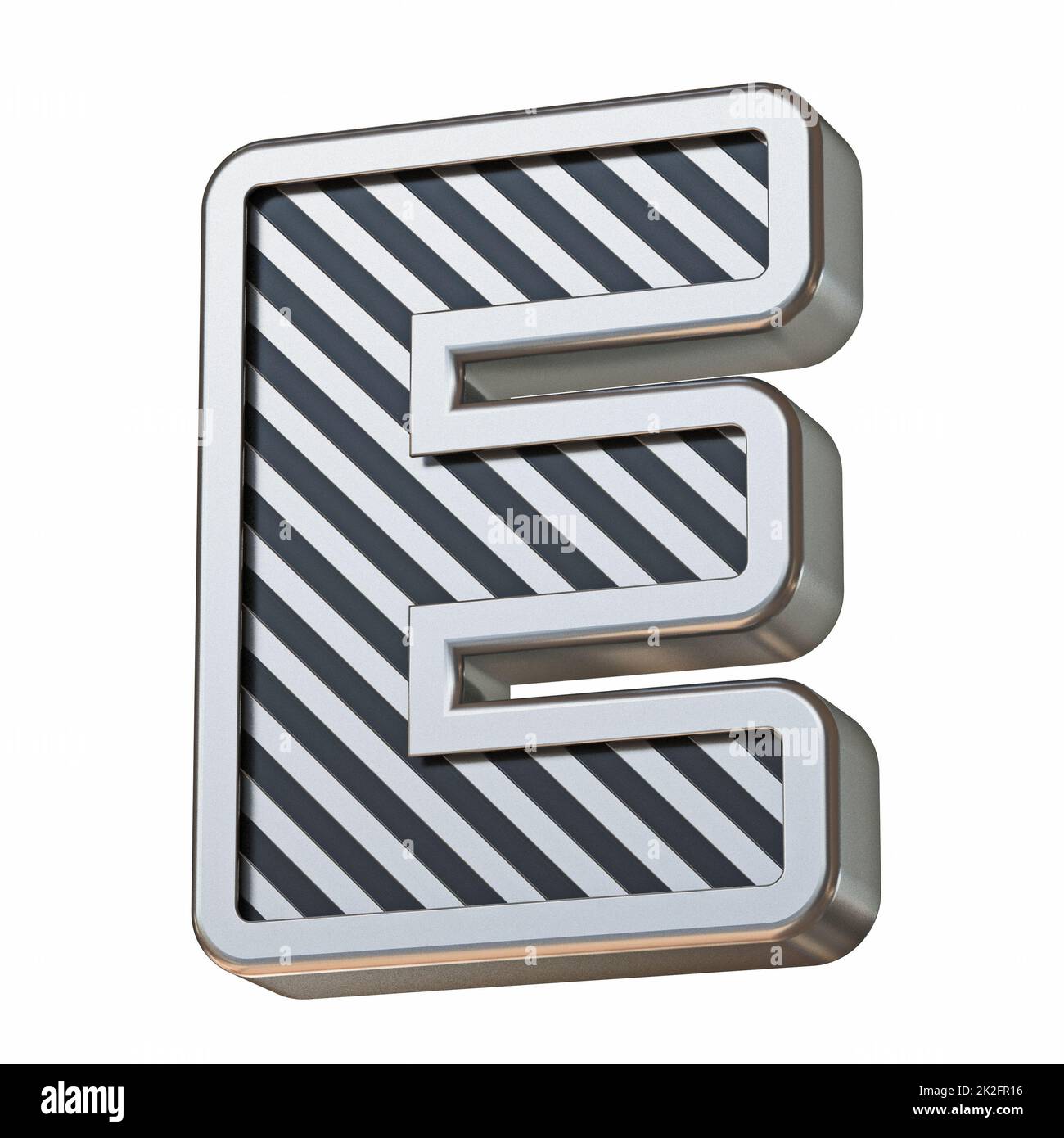 Stainless steel and black stripes font Letter E 3D Stock Photo - Alamy