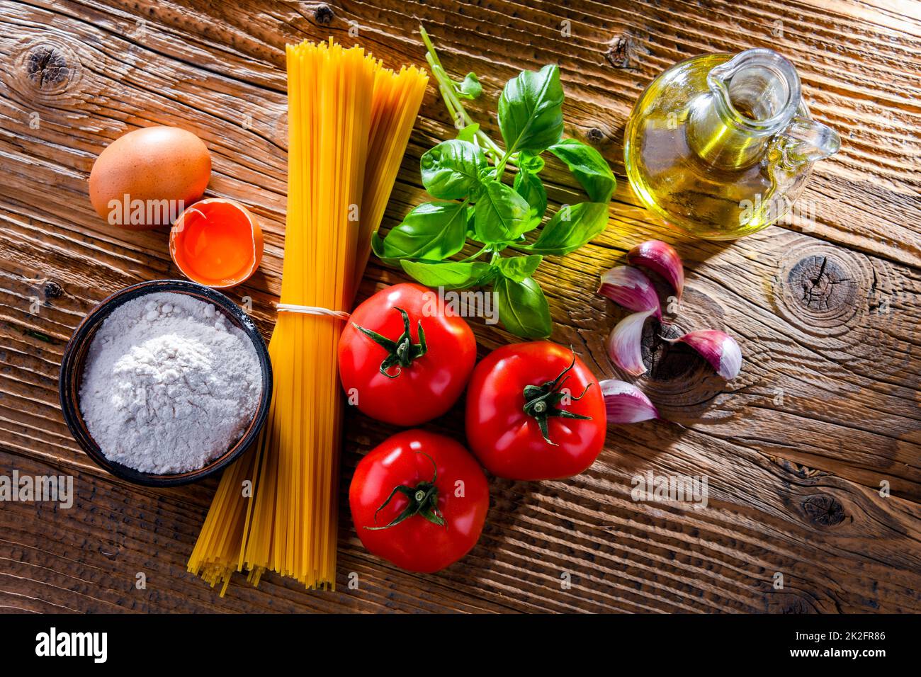 Composition with dried spaghetti, and pasta ingredients Stock Photo - Alamy