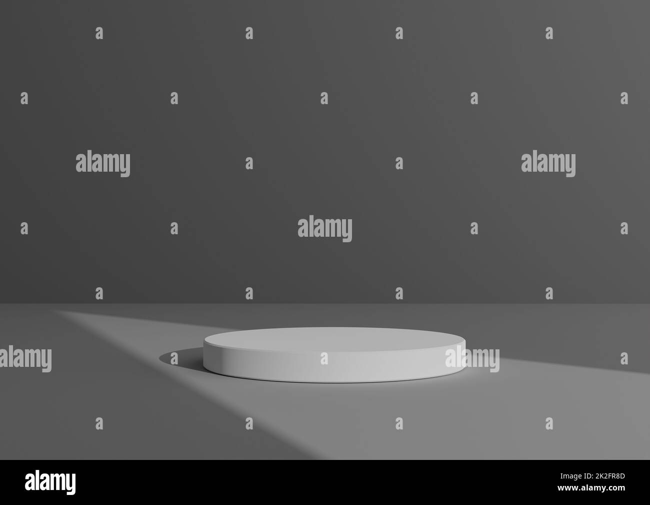 Simple, Minimal 3D Render Composition with One White Cylinder Podium or ...