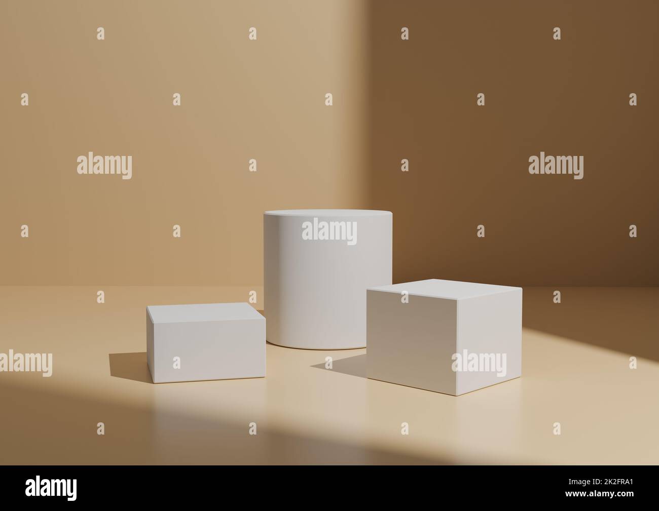 Simple Minimal Three White Podium or Stand Composition for Product ...