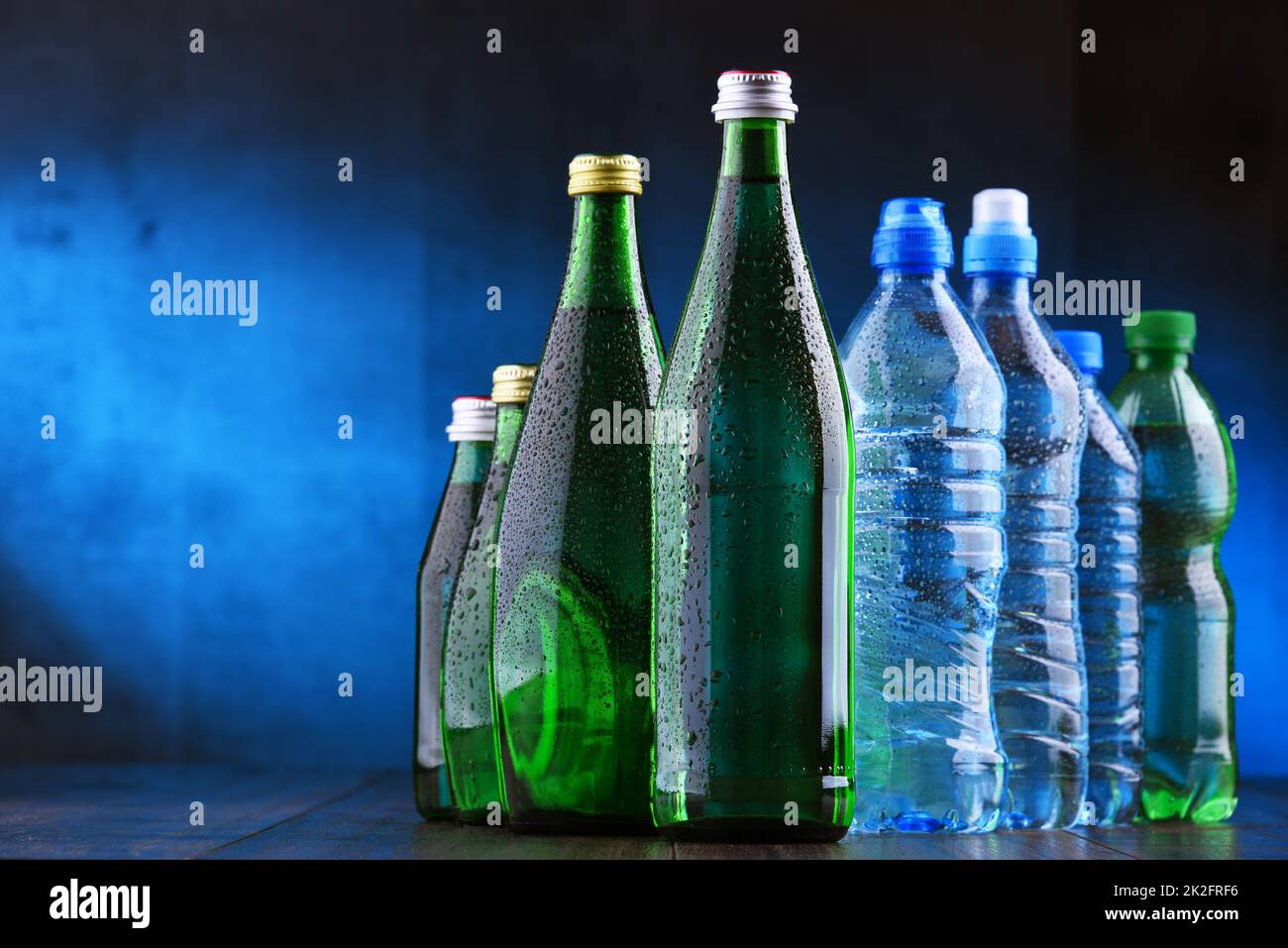 Different sorts of bottles containing mineral water Stock Photo - Alamy
