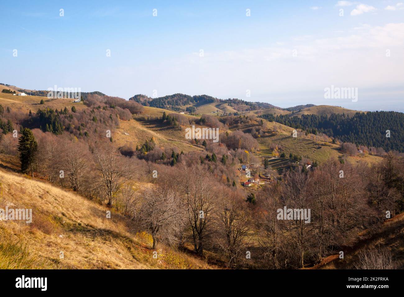 Mount Grappa autumn landscape. Italian Alps view Stock Photo - Alamy