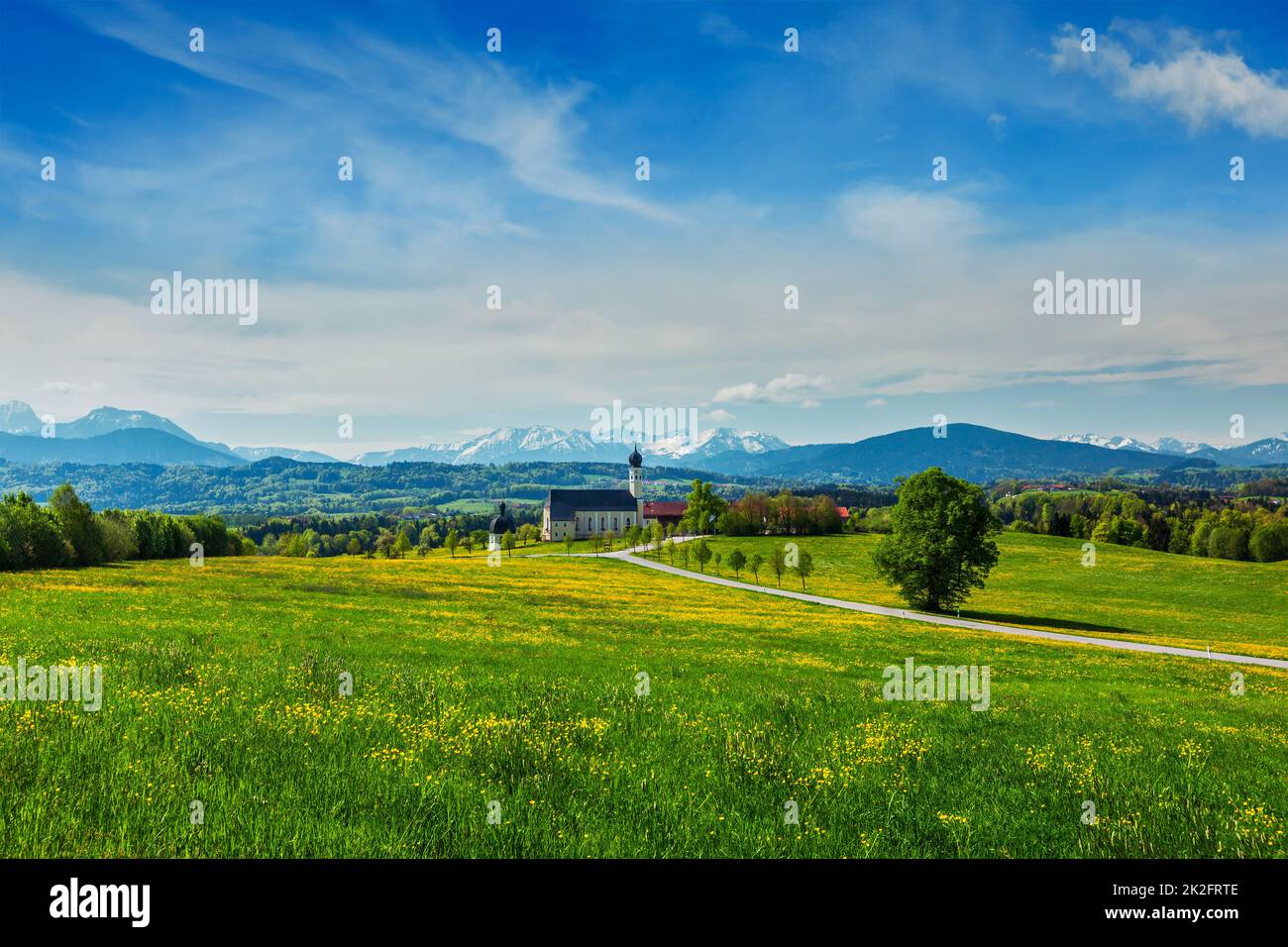 Church of Wilparting, Irschenberg, Upper Bavaria, Germany Stock Photo ...