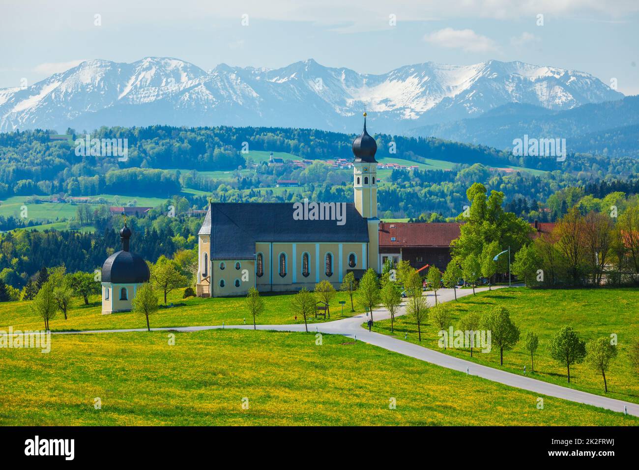 Church of Wilparting, Irschenberg, Upper Bavaria, Germany Stock Photo ...