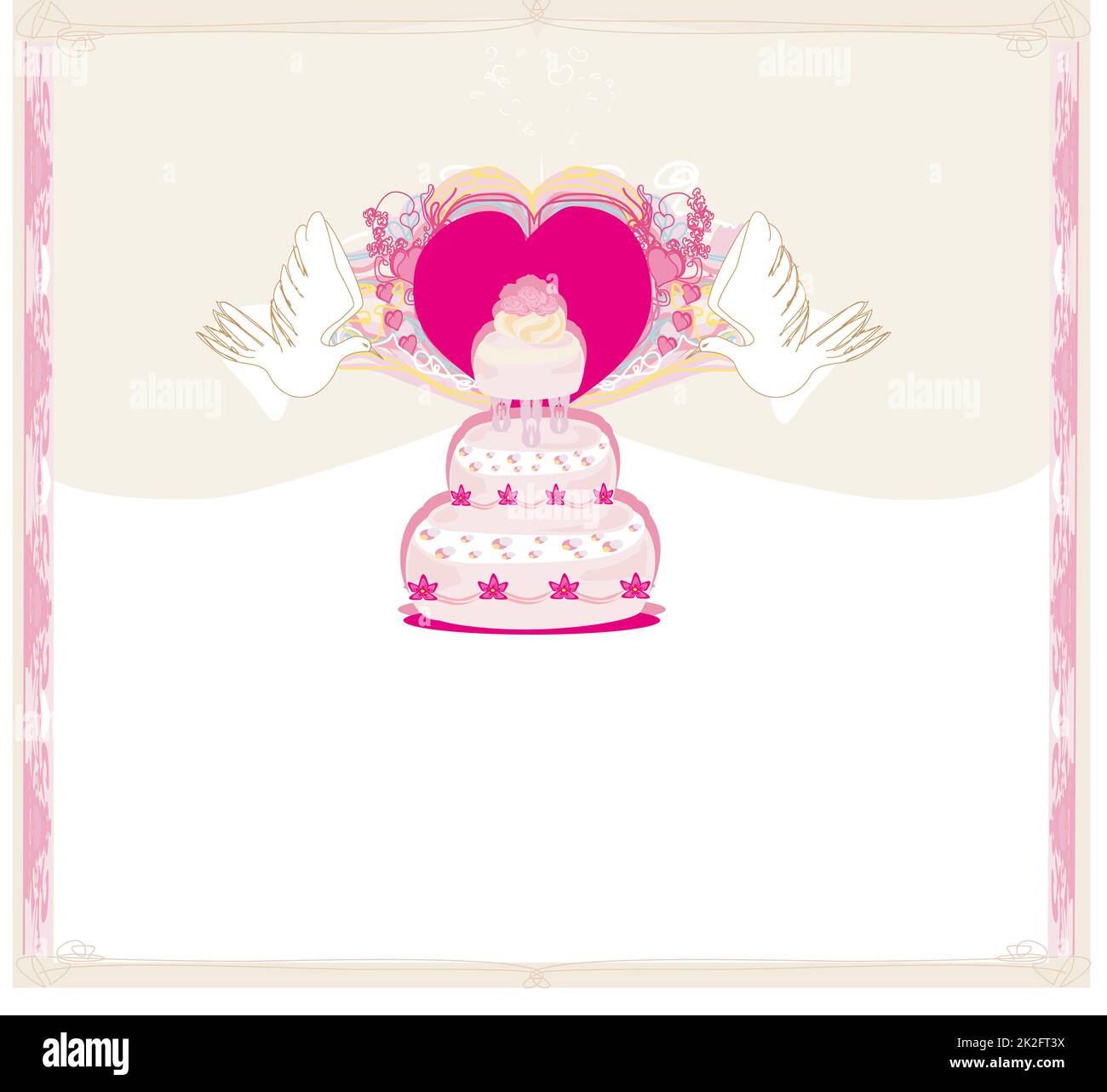 wedding cake card design Stock Photo - Alamy