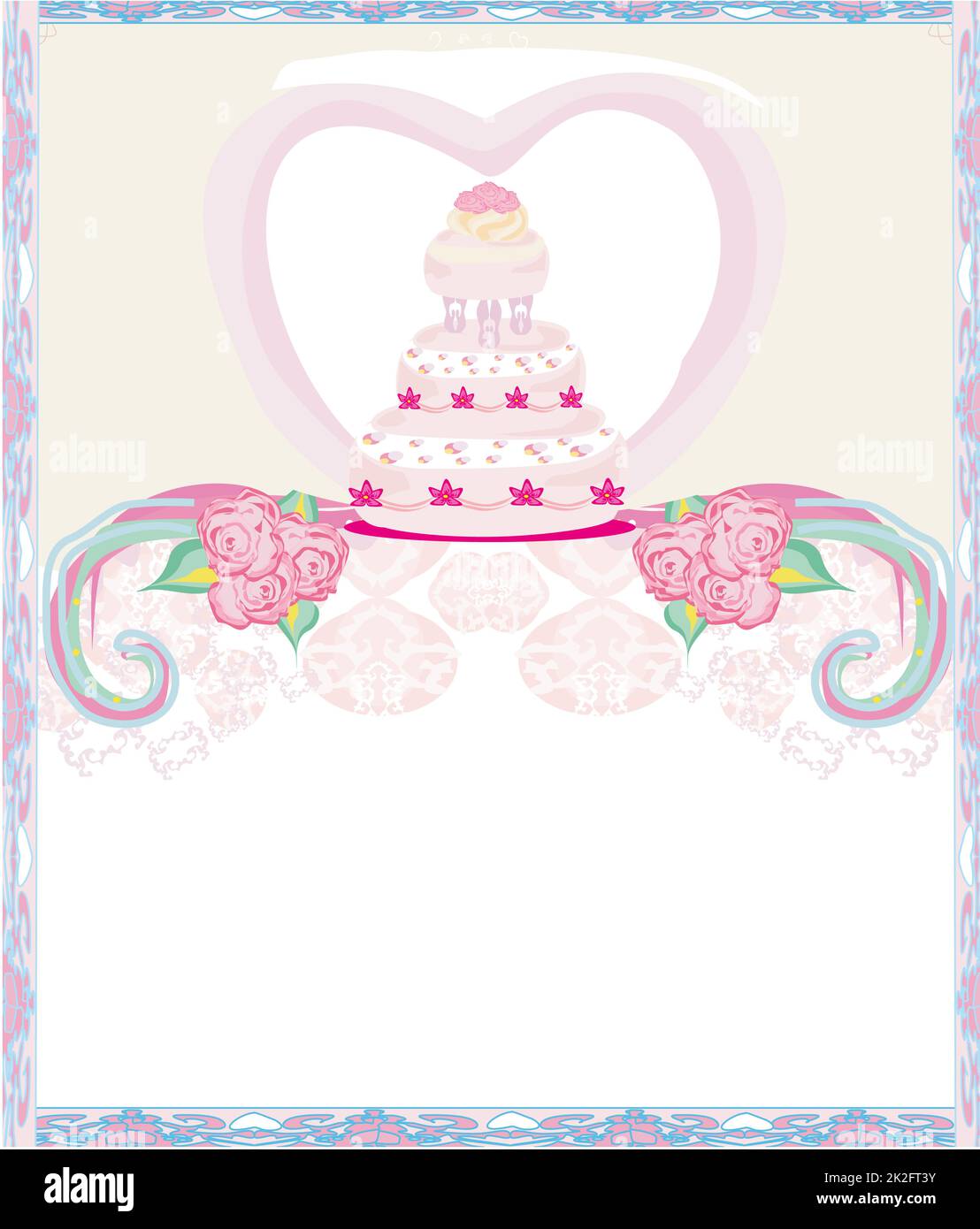 wedding cake card design Stock Photo - Alamy