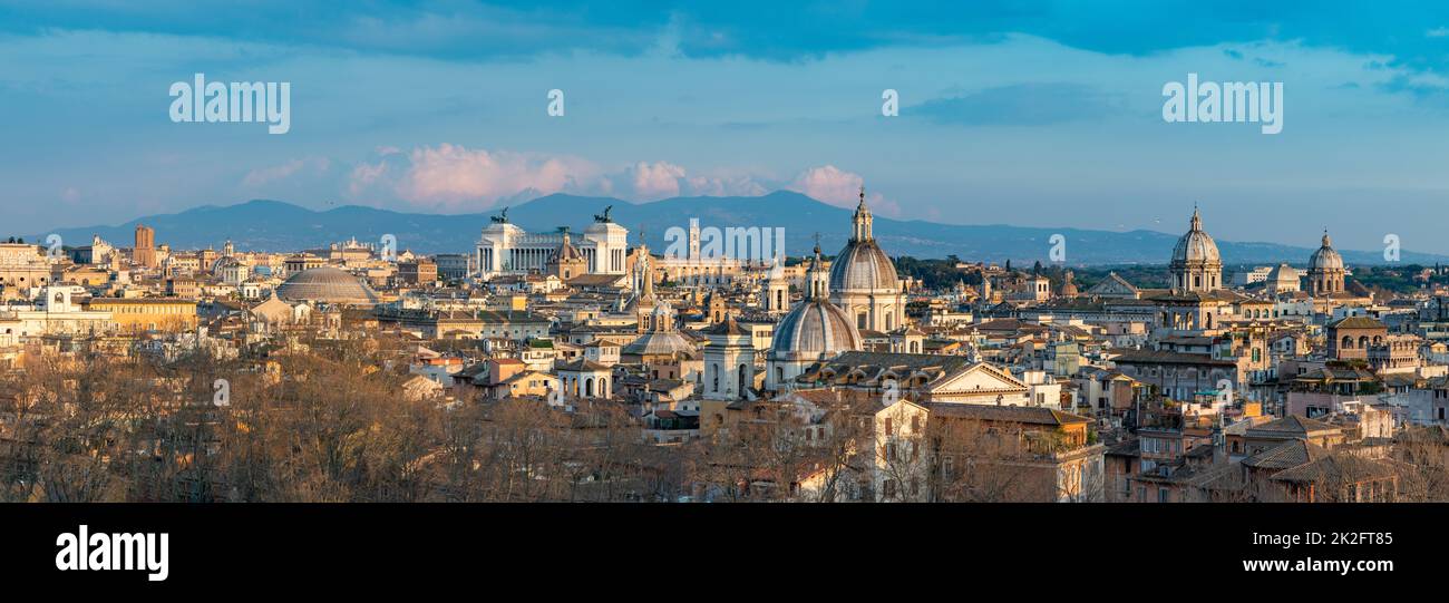 Rome Landmarks at Sunset Stock Photo - Alamy