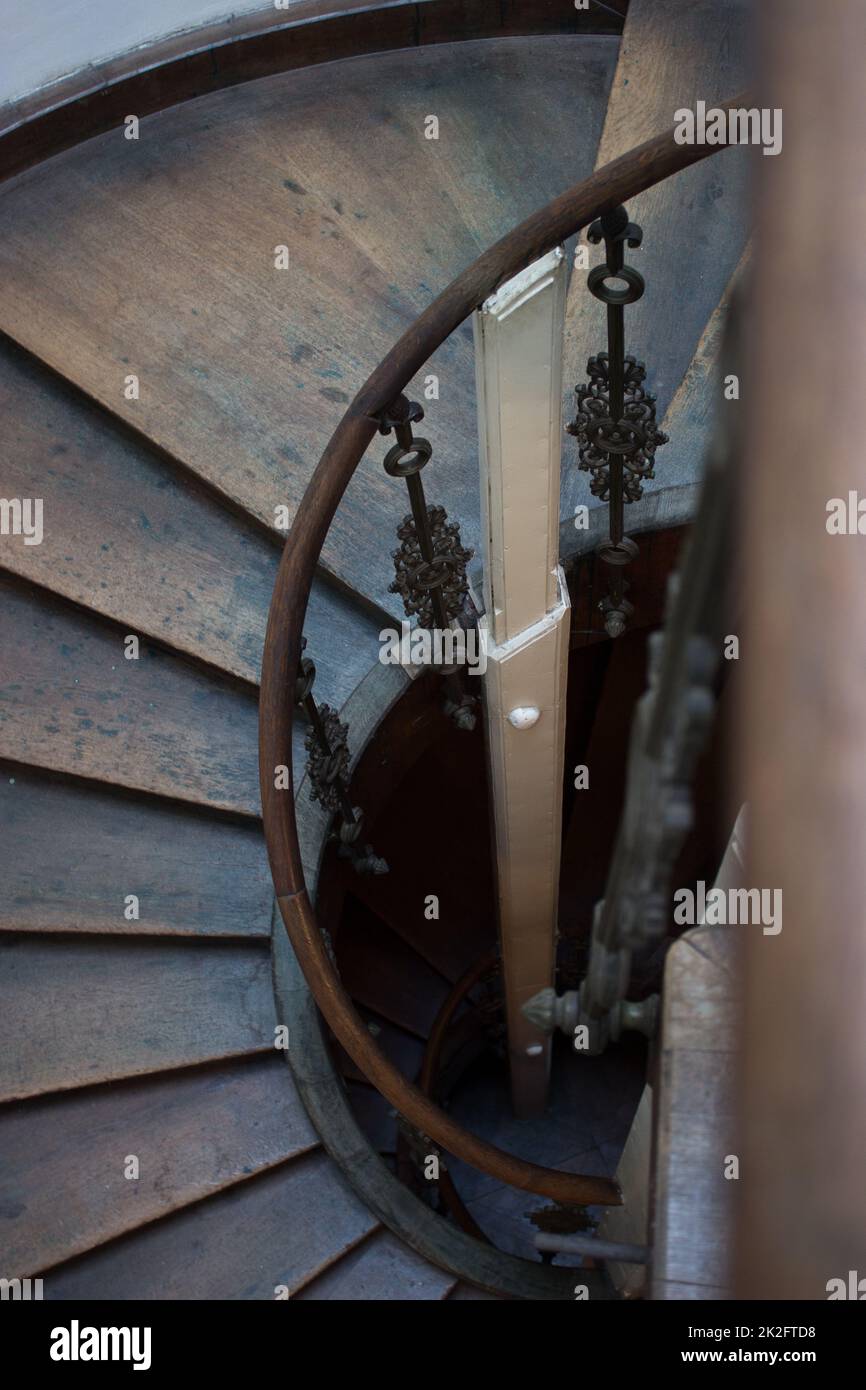 Spiral staircase and window Stock Photo - Alamy